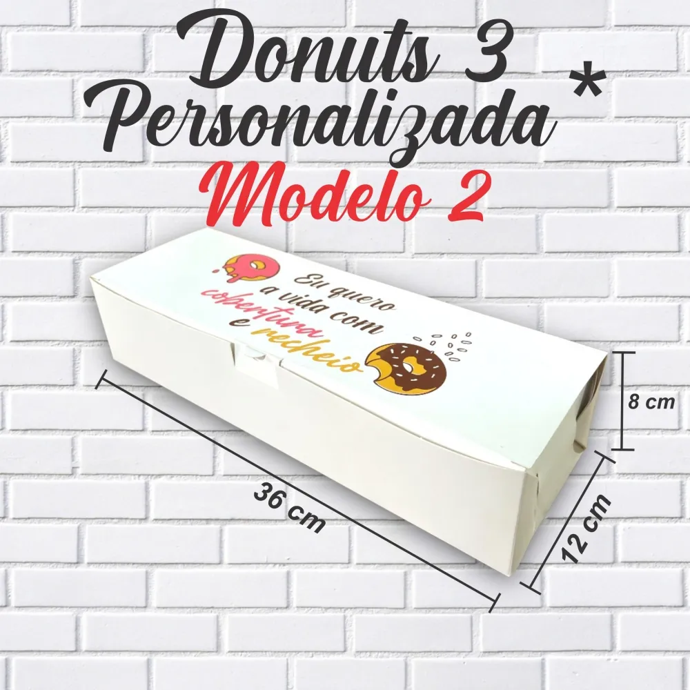 Cartonagem Bonilha - Caixa Para Donuts 3 - Modelo 2 - Personalizada*