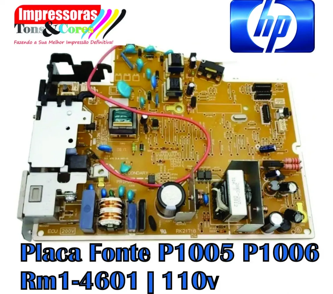 Impressoras tons e cores - Placa fonte HP Laserjet P1005 P1006 Rm1-4601 ...