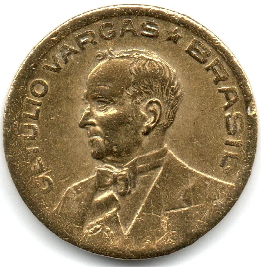 Numis Market - 1945 - 10 Centavos - Com Sigla OM no Anverso - Moeda Brasil