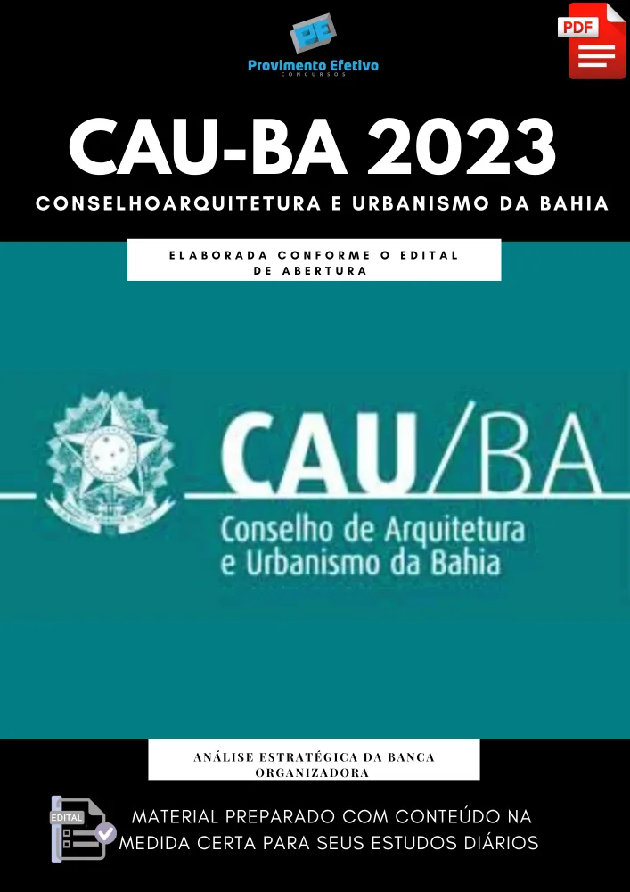 Provimento Efetivo Concursos - Apostila CAU BA 2023