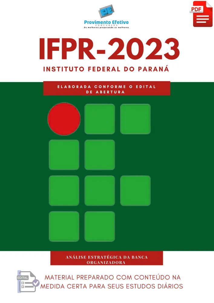Provimento Efetivo Concursos - Apostila IFPR 2023 Edital 162