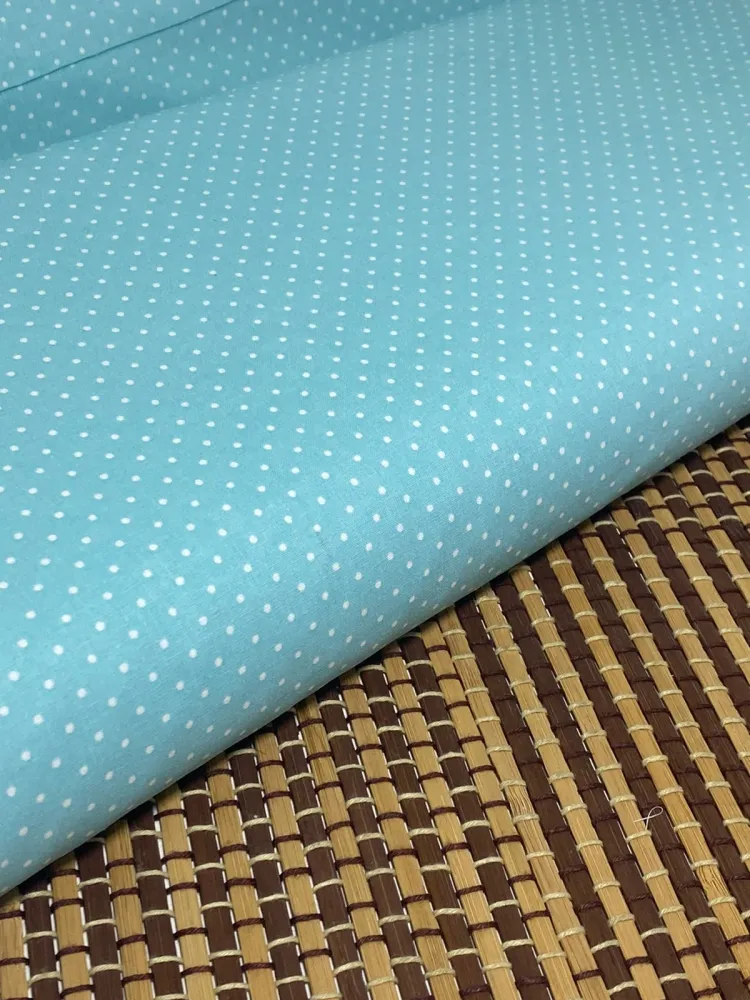 Toalhas Menor Preco - TECIDO TRICOLINE POÁ AZUL CLARO 08