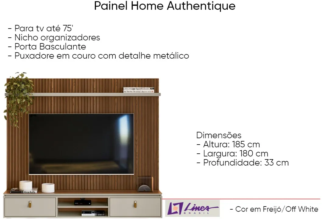 Decormobile - Painel Home Authentique Tv 75 1,80