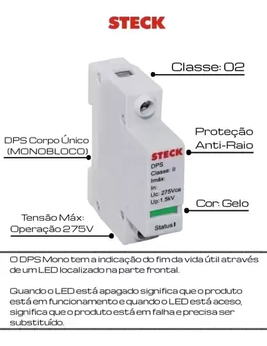 Elétrica Santa Ifigênia | Materiais Elétricos - STECK Disjuntor DPS ...
