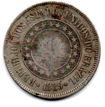 Numis Market - 1889 - 200 Réis - Moeda Brasil