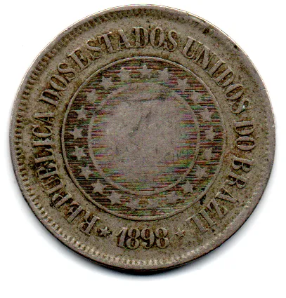 Numis Market - 1898 - 200 Réis - Moeda Brasil