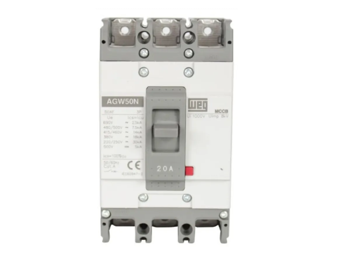 JBV - Equipamentos Industriais - Disjuntor Caixa Moldada Weg 50A AGW50N-DX50-3 Tripolar - 12775099