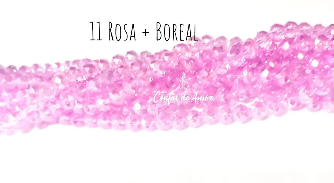 Contas de Amor - Fio de cristal Rosa Mais Boreal - 11