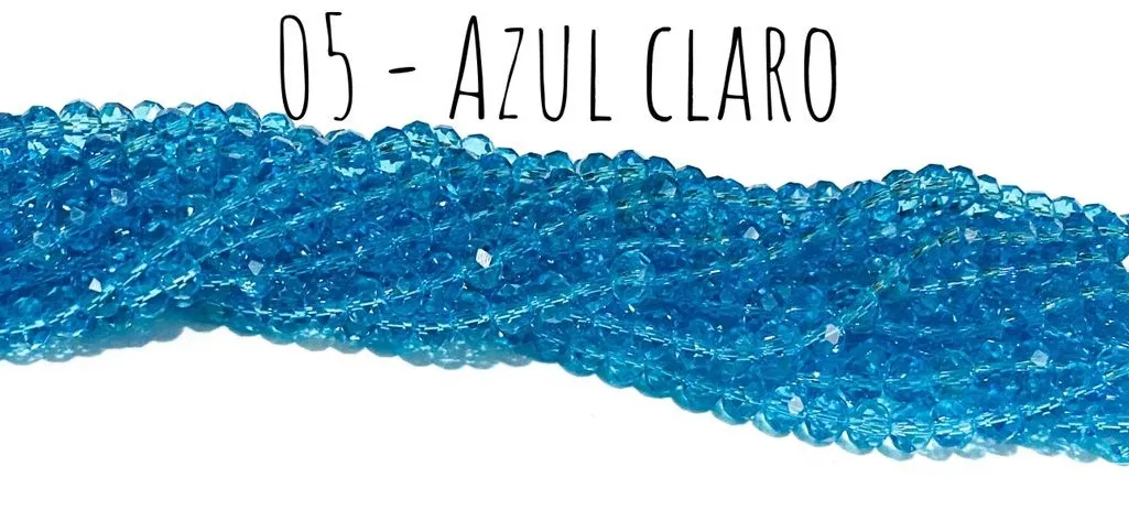 Contas de Amor - Fio de cristal Azul claro - 05