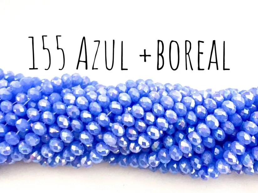 Contas de Amor - Fio de cristal Azul + Boreal - 155