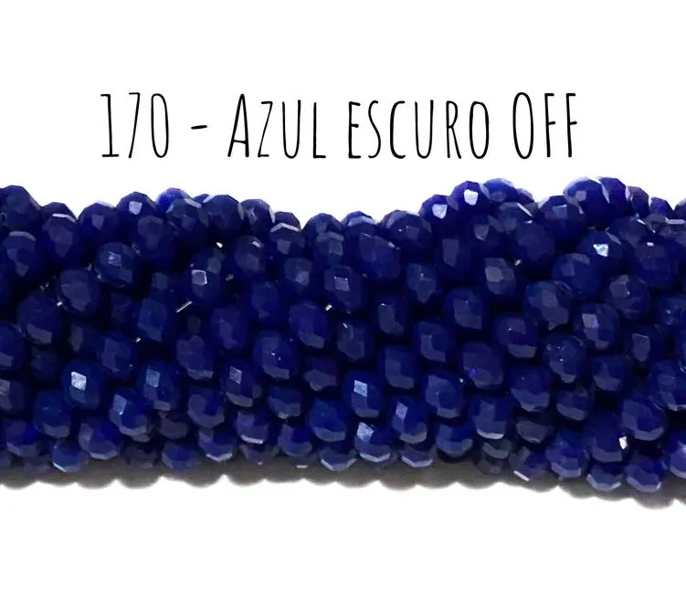Contas de Amor - Fio de cristal Azul Escuro Off - 170