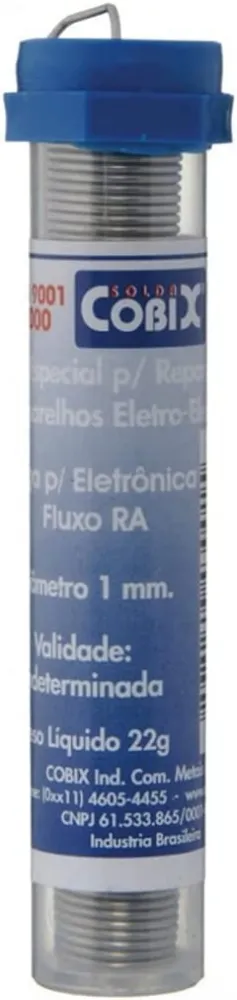 EVATRON COMERCIAL ELETRONICA - SOLDA COBIX TUBO 1.0mm 63x37 22g