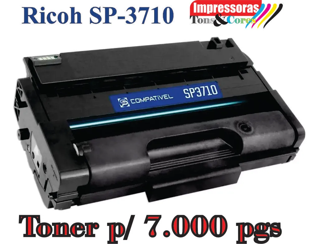 Impressoras tons e cores - Toner Novo Compatível Ricoh SP3710 SP3710SF ...