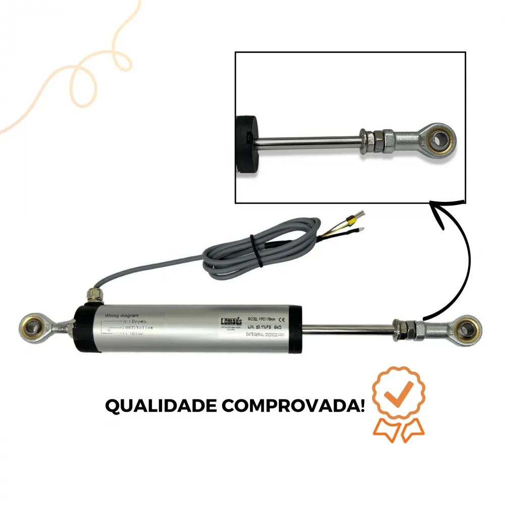 LEMAQS AUTOMACAO - RÉGUA POTENCIOMÉTRICA CORPO CILÍNDRICO MOD. KPC 600mm