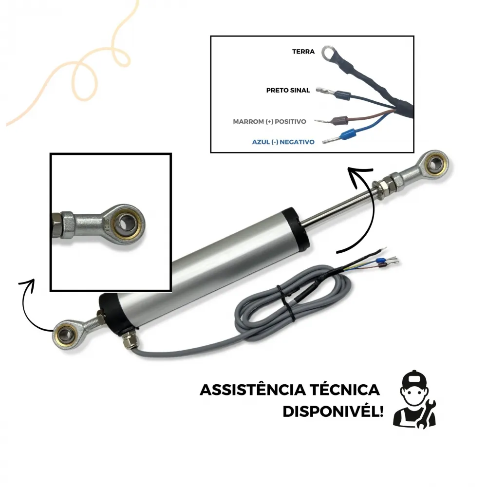 LEMAQS AUTOMACAO - RÉGUA POTENCIOMÉTRICA CORPO CILÍNDRICO MOD. KPC 200mm