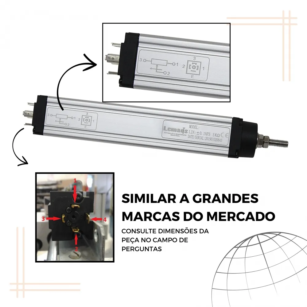 LEMAQS AUTOMACAO - RÉGUA POTENCIOMÉTRICA MOD. KTC 600mm