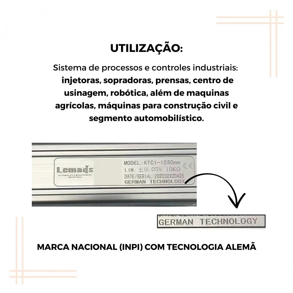 LEMAQS AUTOMACAO - RÉGUA POTENCIOMÉTRICA MOD. KTC 600mm