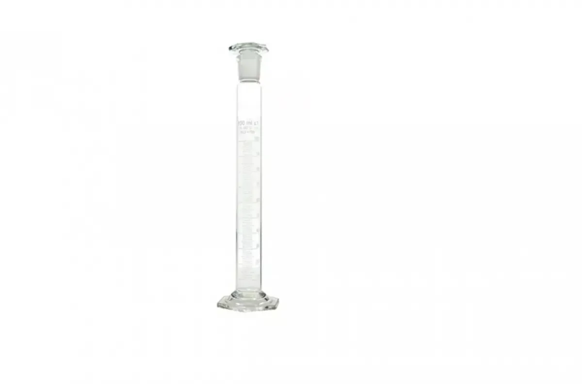 RBRVIDROS - PROVETA GRAD. BASE VIDRO 50ML COM ROLHA DE VIDRO