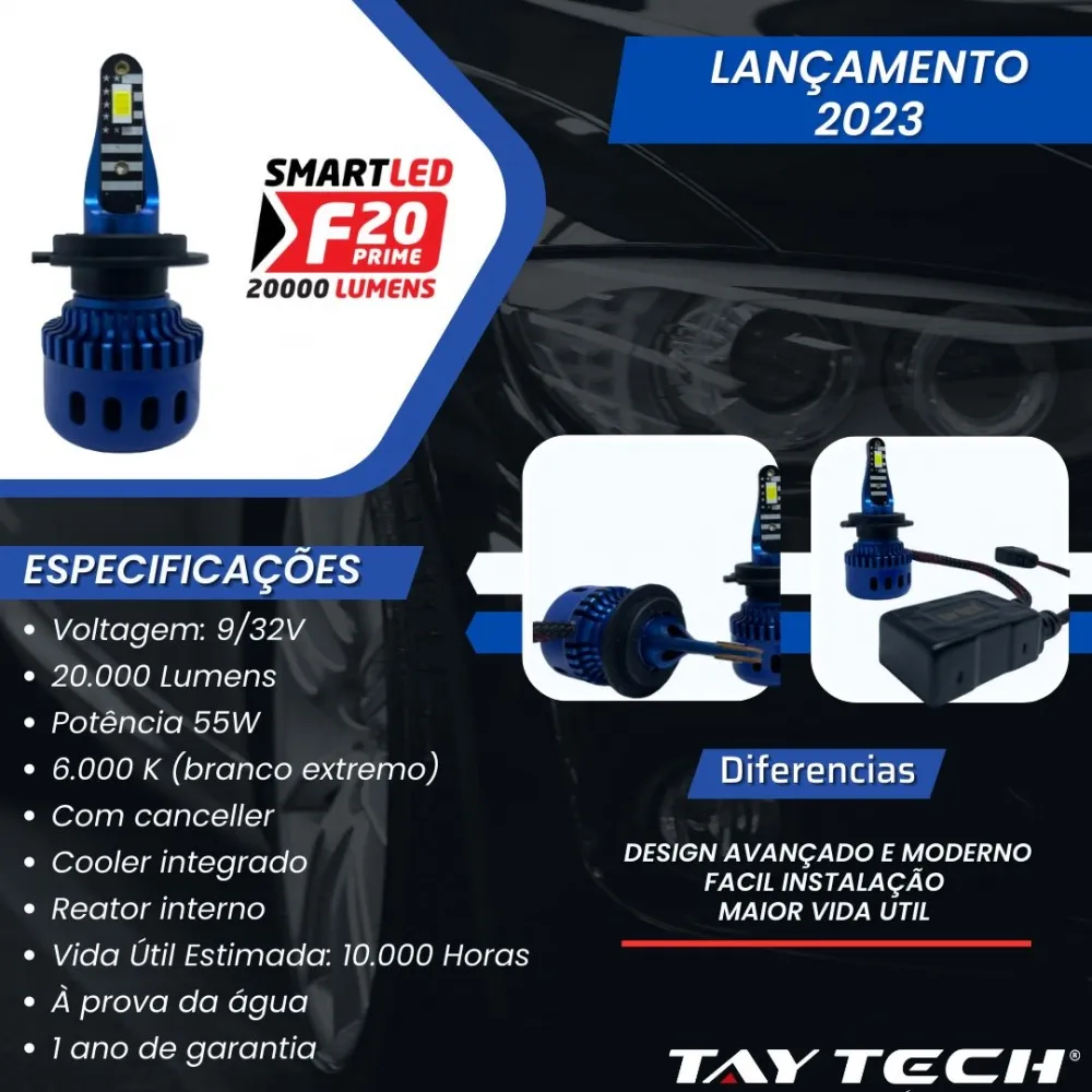 Mayber Eletrônicos e Acessórios - LÂMPADA SMART LED F20 PRIME FAROL ...