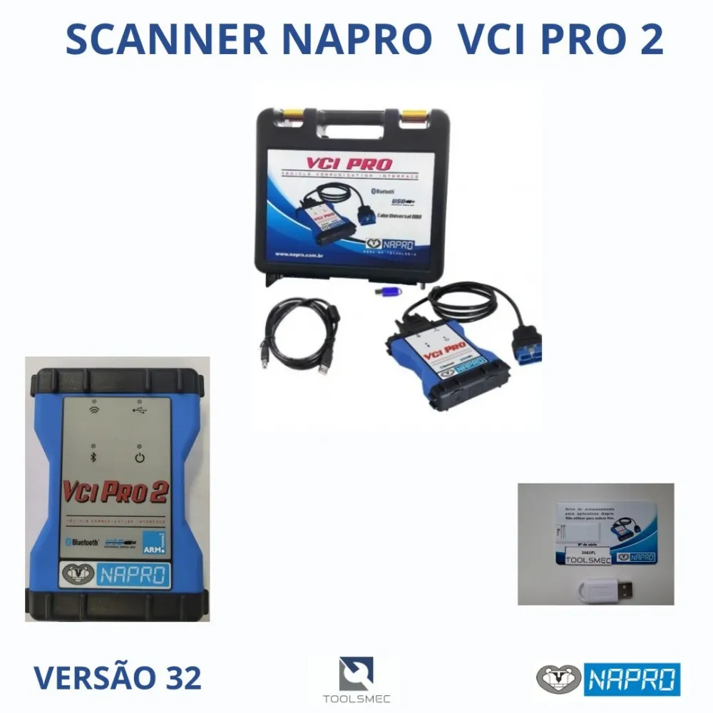 TOOLSMEC - Scanner Napro VCI PRO 2K Versão 34 (Já com Scandroid 3000 ...
