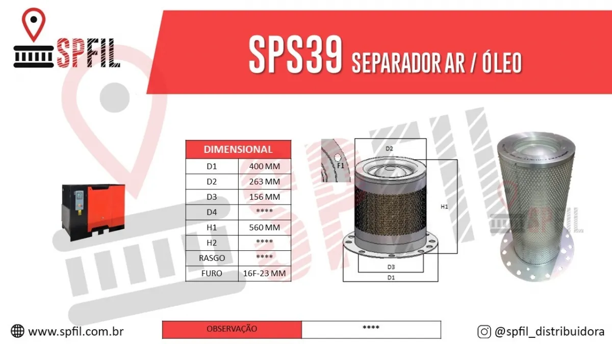 SPFIL - Separador Ar / Óleo SPS39