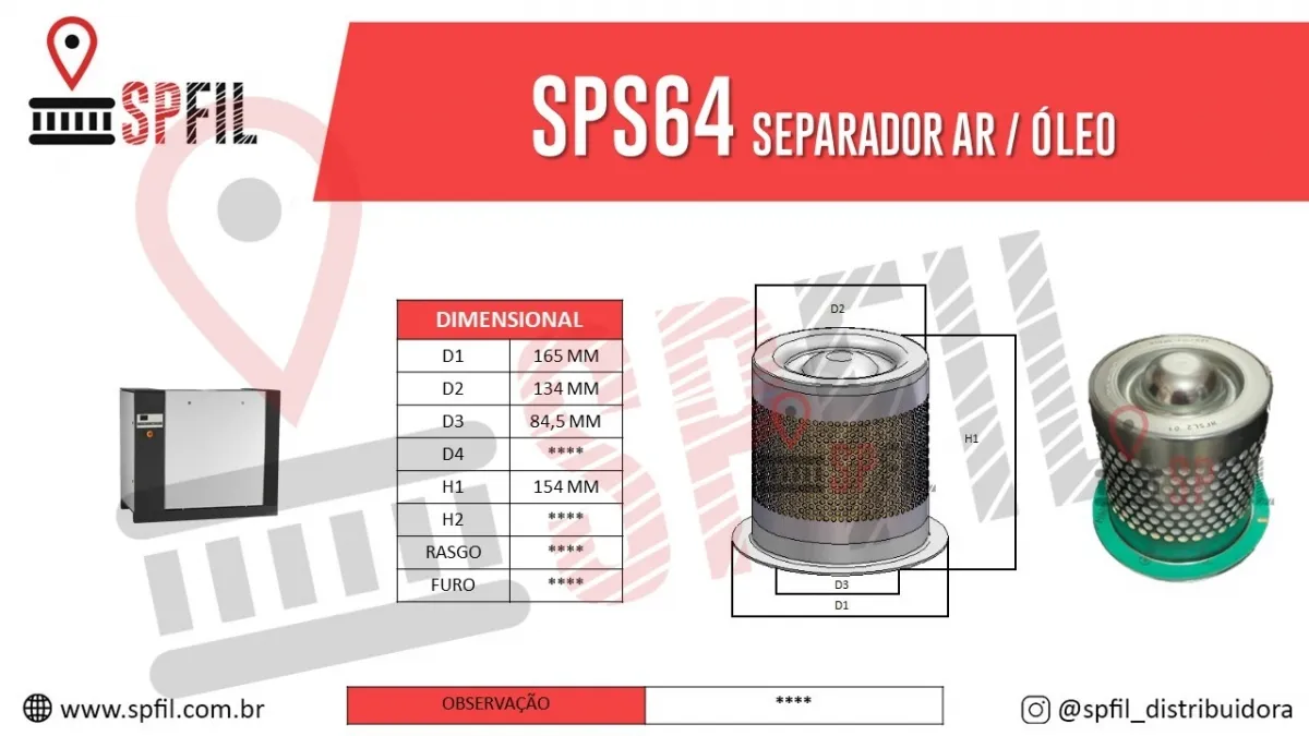 SPFIL - Separador Ar / Óleo SPS64