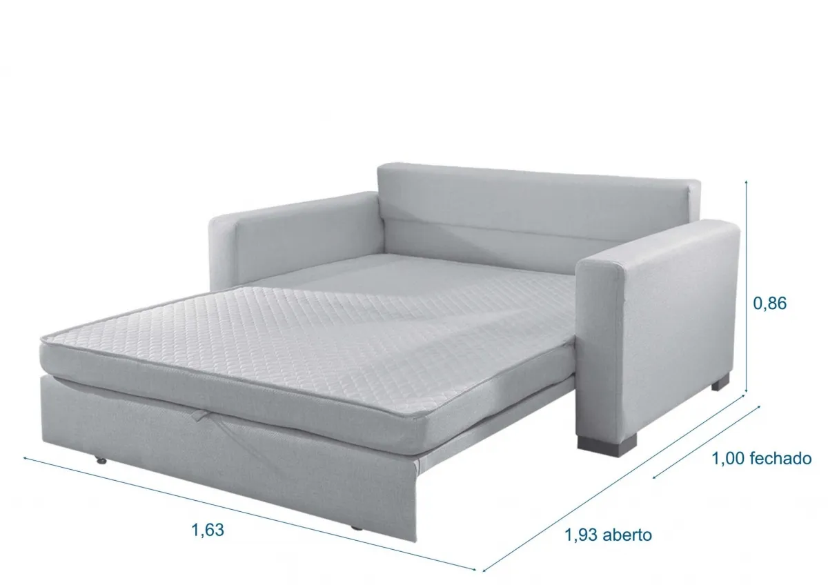 Decormobile - Sofá-Cama Casal com Colchão Espuma D33 Comfort - Rondomóveis 508
