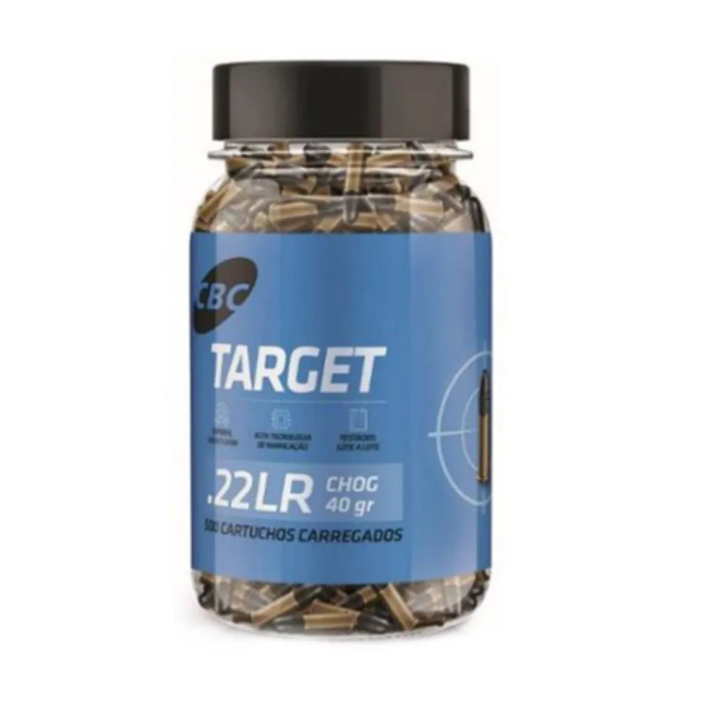 ALFA ARMERIA - MUNIÇÃO CAL. 22 LR CBC TARGET 40gr CHOG POTE C500