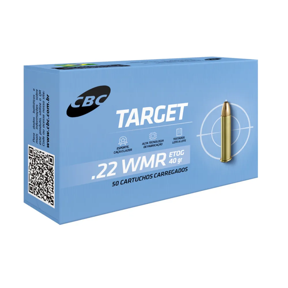 ALFA ARMERIA - MUNIÇÃO CAL. 22 WMR CBC TARGET 40gr CX C50