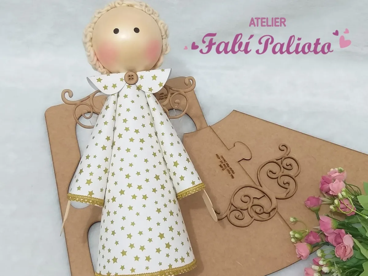 Atelier Fabi Palioto - G1.458 Gabarito de Moldes em MDF Anjo Cone GG