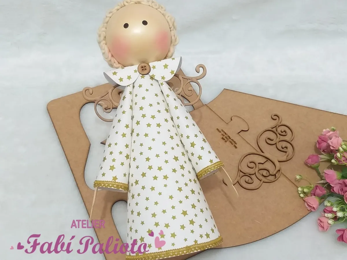 Atelier Fabi Palioto - G1.458 Gabarito de Moldes em MDF Anjo Cone GG