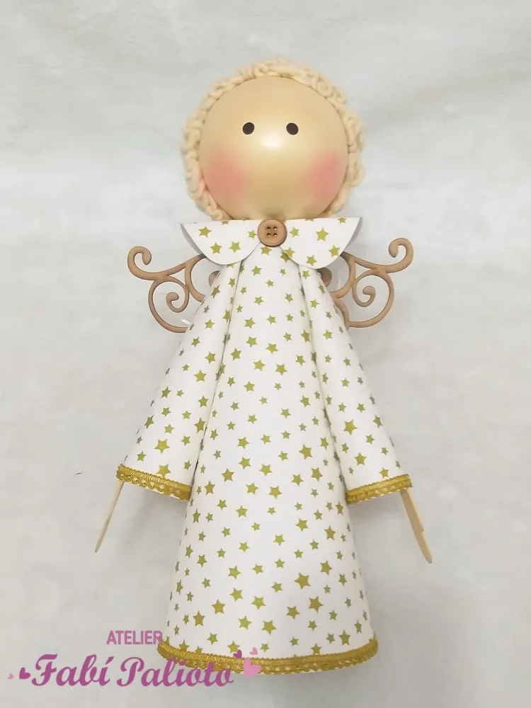 Atelier Fabi Palioto - G1.458 Gabarito de Moldes em MDF Anjo Cone GG