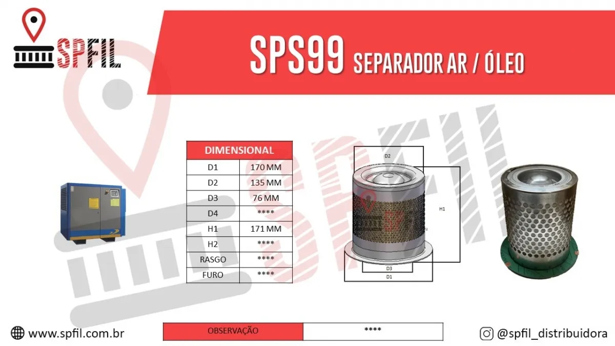 SPFIL - SEPARADOR AR / ÓLEO SPS99