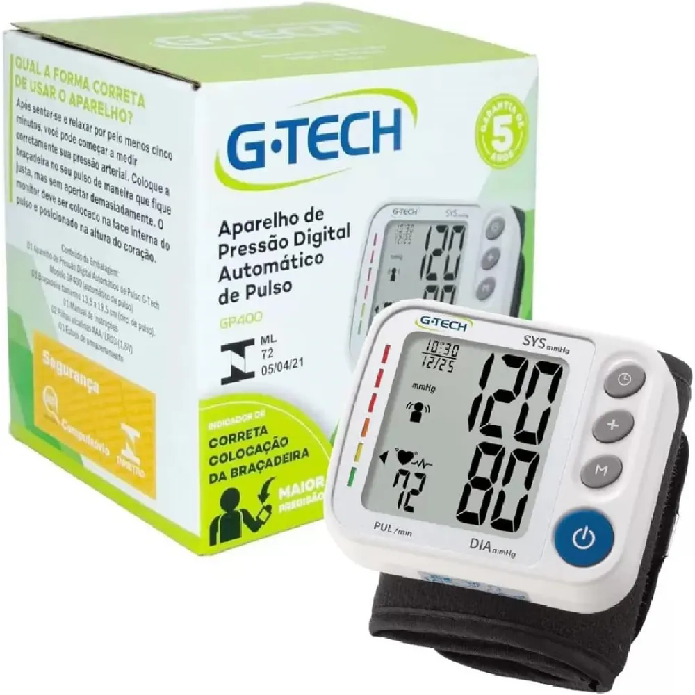 CampMedical - Monitor de Pressão Digital de PULSO GP400 Gtech