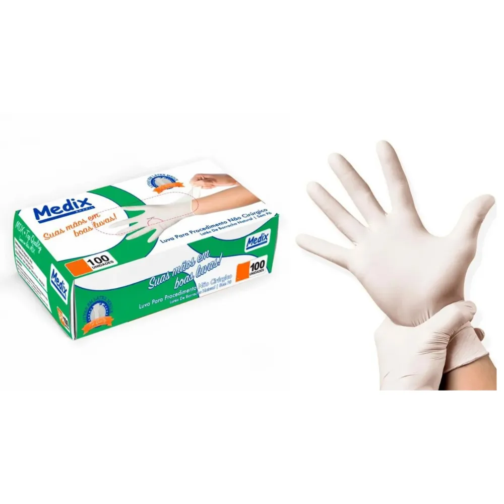 CampMedical - Loja Cirúrgica - Luva de procedimento LÁTEX SEM PÓ Medix