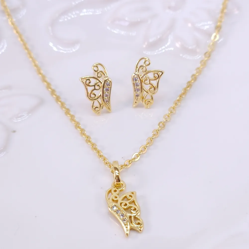 Joiart - Conjunto meia asa de borboleta vasada e com microzircônias ...