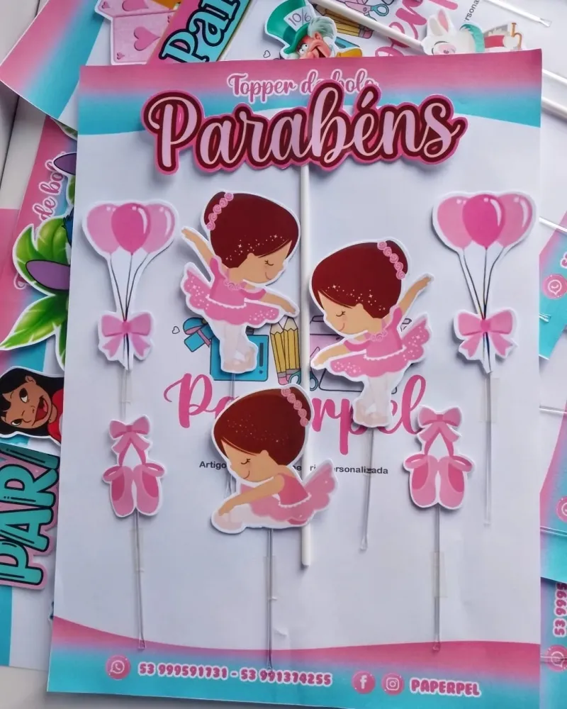 PAPERPEL - PAPELARIA PERSONALIZADA - Topper de bolo