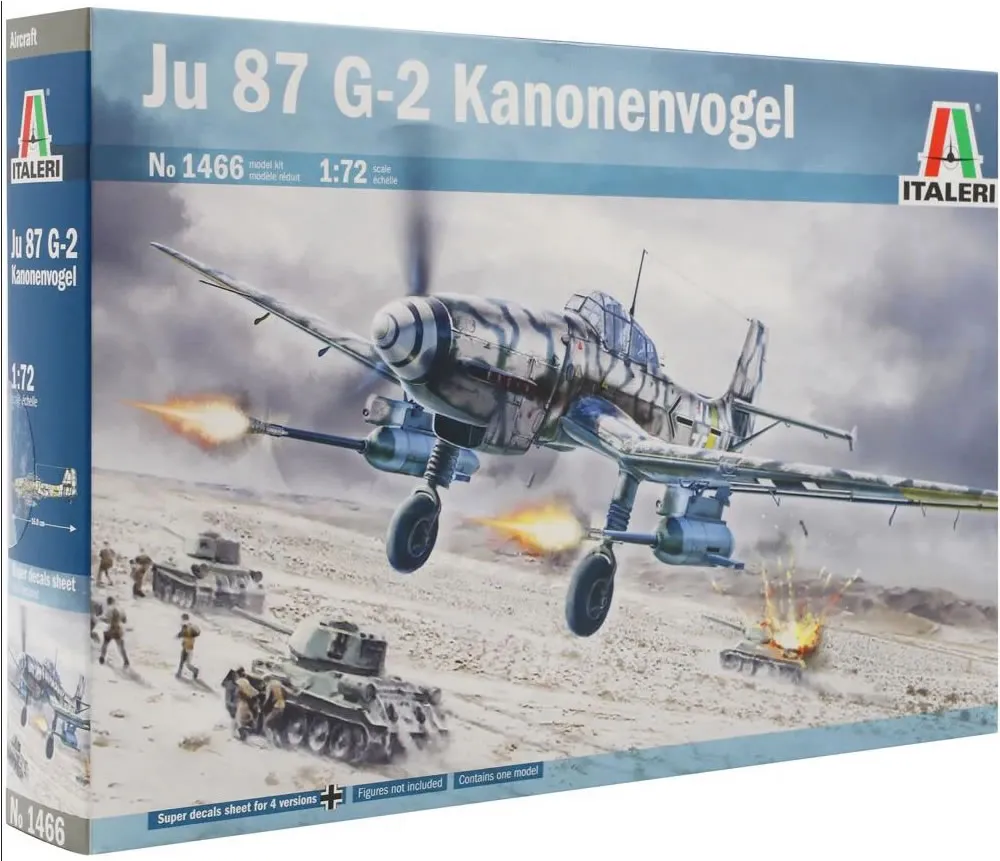 Petrohobby Modelismo - Avião Junkers JU-87G-2 Stuka Kanonenvogel Kit Italeri 1/72 Plastimodelismo