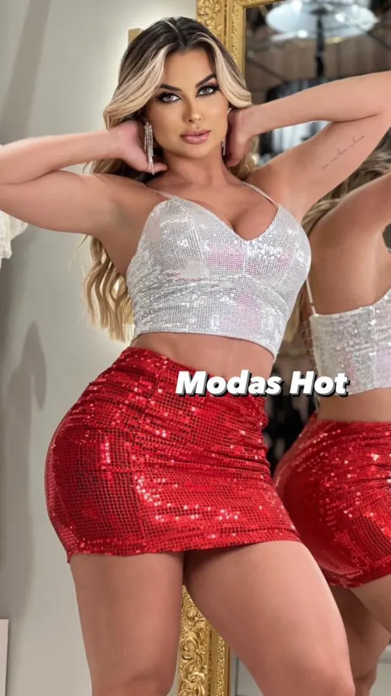 Modas Hot Mini Saia Red Love