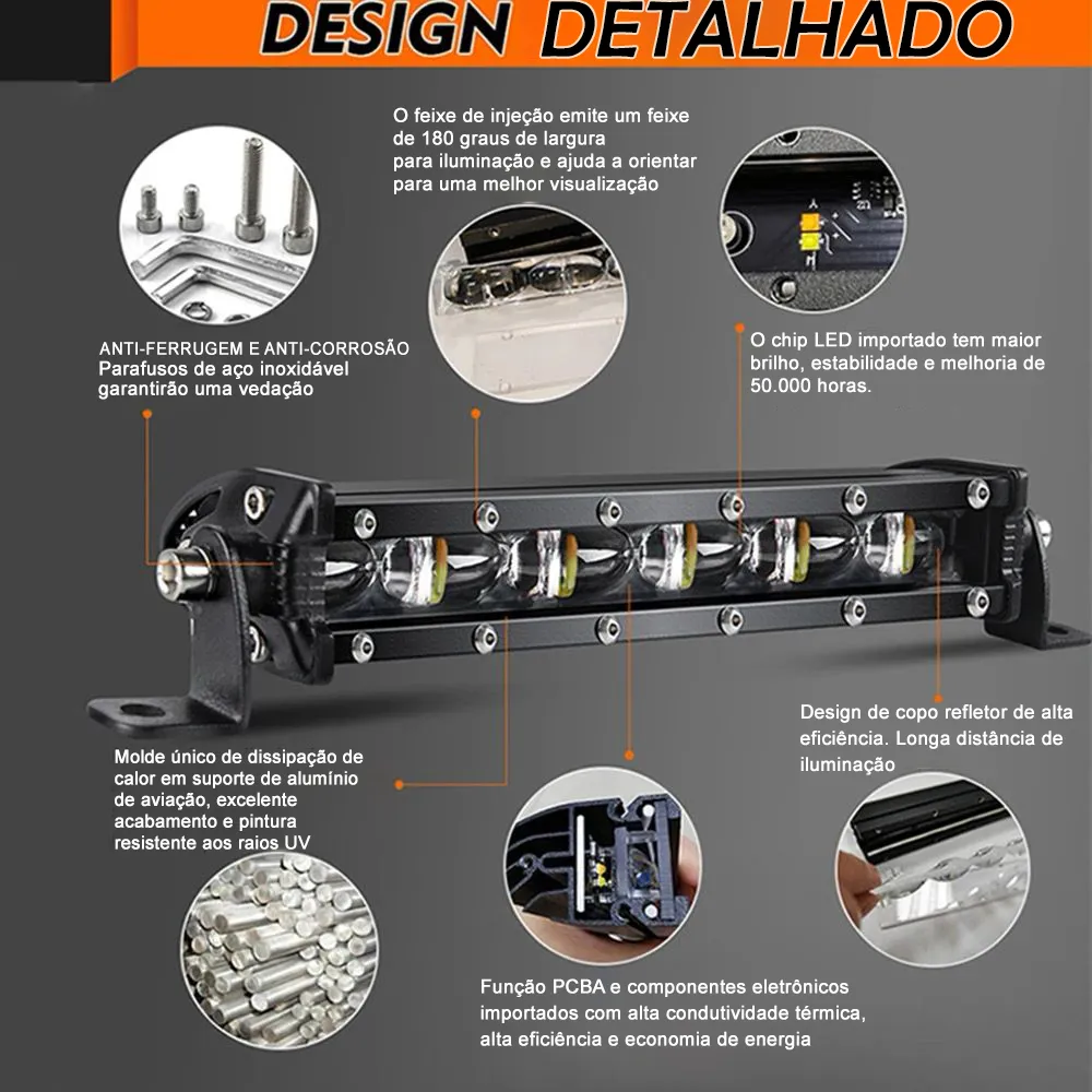 Casa das Led´s - BARRA DE LED SLIM 6D DUAL COLOR 65CM 120W