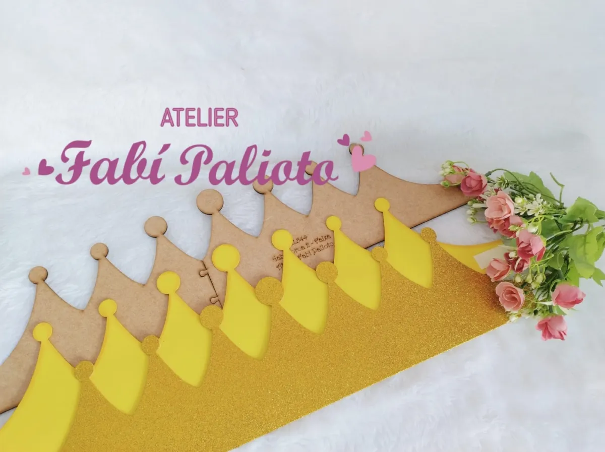 Atelier Fabi Palioto - G1.544 Gabarito de Moldes em MDF Coroa Faixa 2