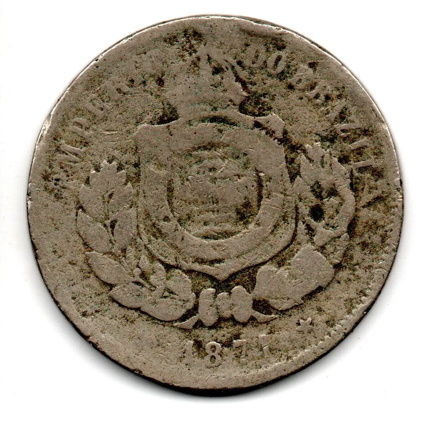 Numis Market - 1871 - 200 Réis - Moeda Brasil Império