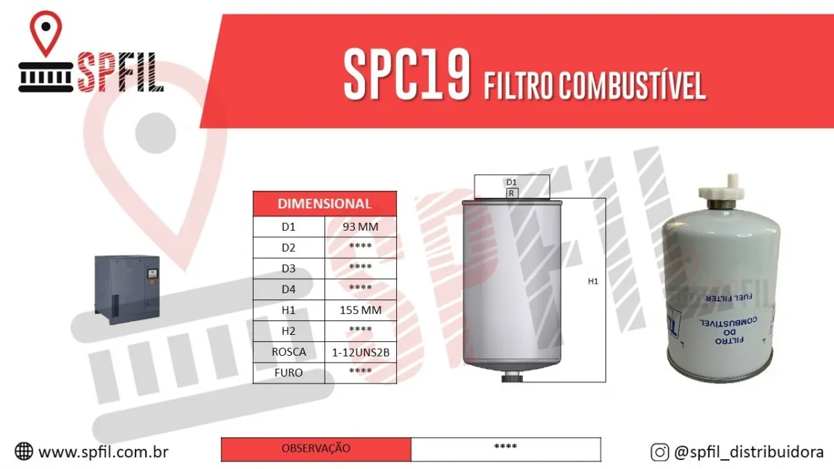 SPFIL - Filtro De Combustível SPC19