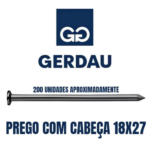 Casa Forte Artefatos - Prego com cabeça 18x27 Gerdau 1 kg
