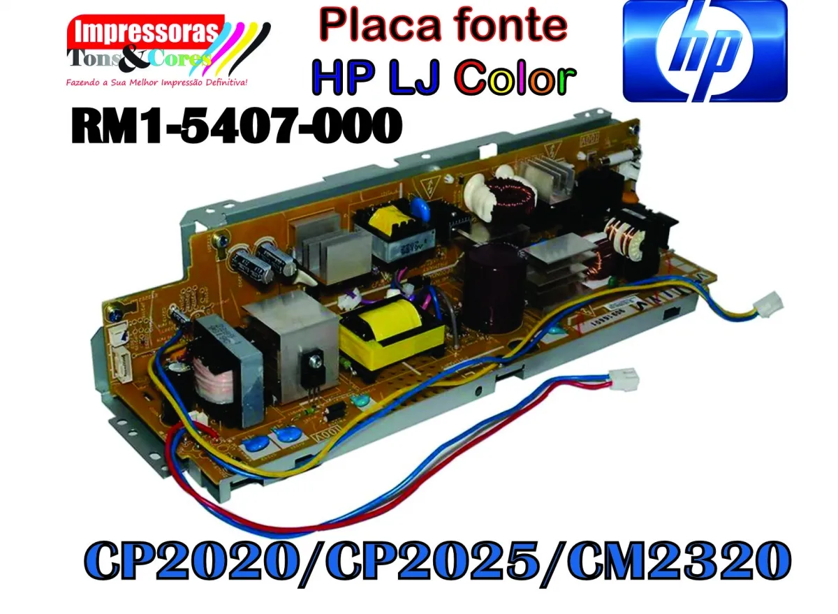 Impressoras tons e cores - Placa Fonte Hp Laserjet Cp2020 Cp2025 Cm2320 Rm1-5407