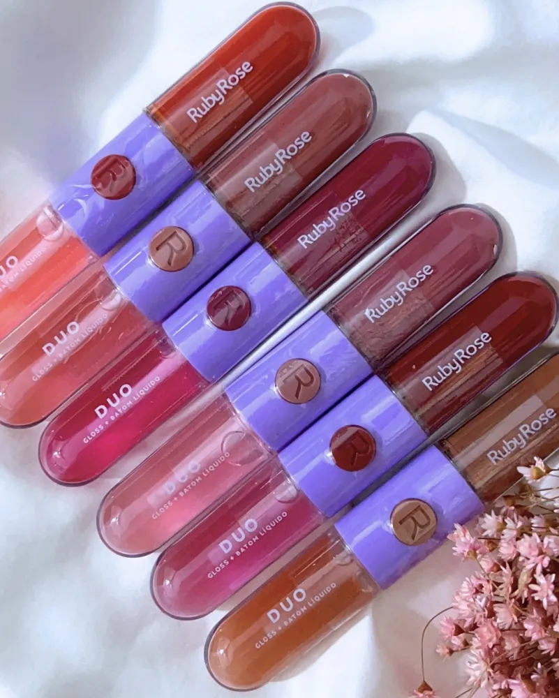 AC Cosmeticos - Duo Gloss + Batom Liquido Coleção Mood Ruby Rose - Grupo 1