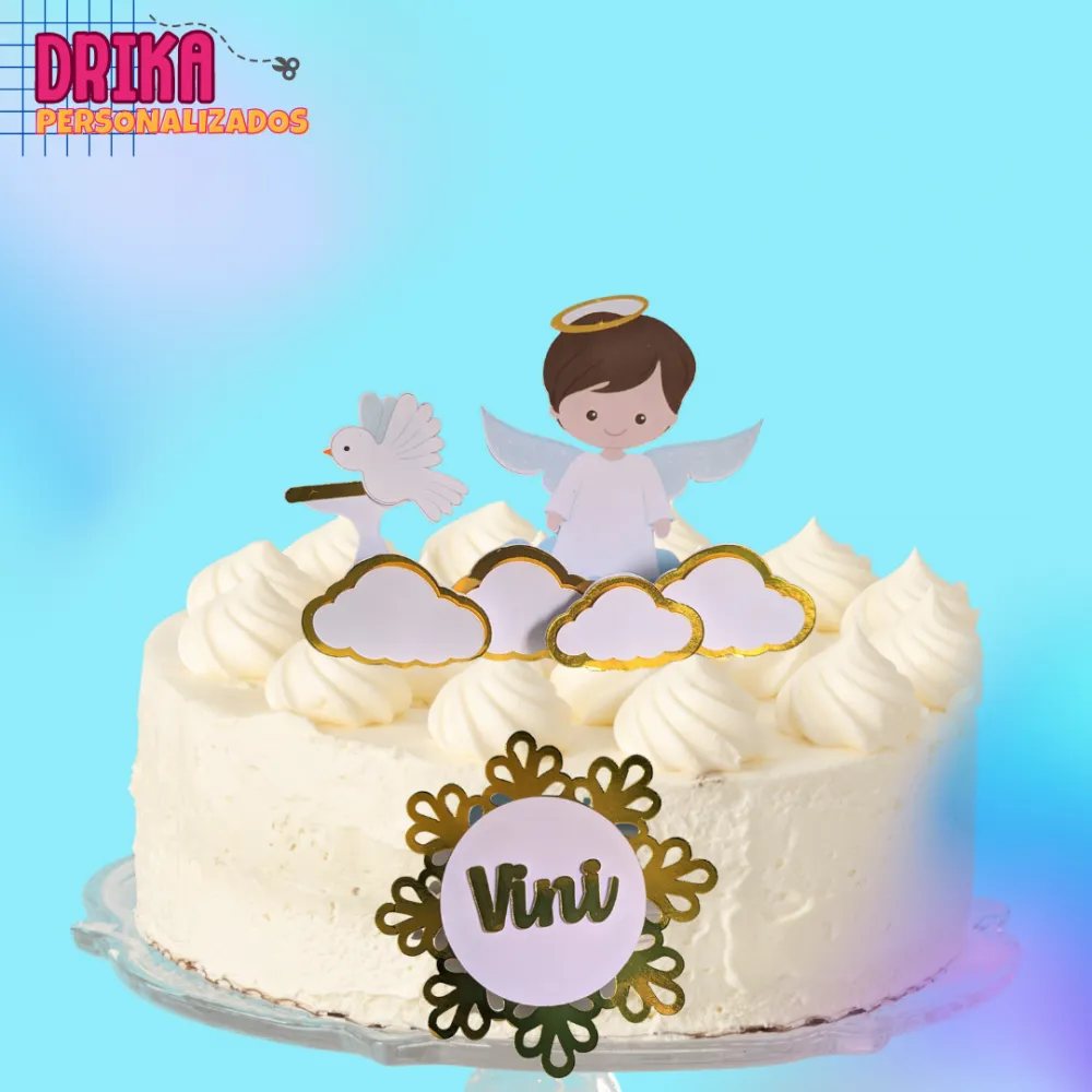 Drika Personalizados - Topo de Bolo Batizado