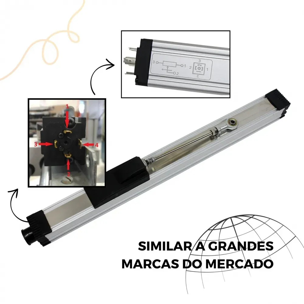 LEMAQS AUTOMACAO - RÉGUA POTENCIOMÉTRICA SEM HASTE MOD. KTF 100mm