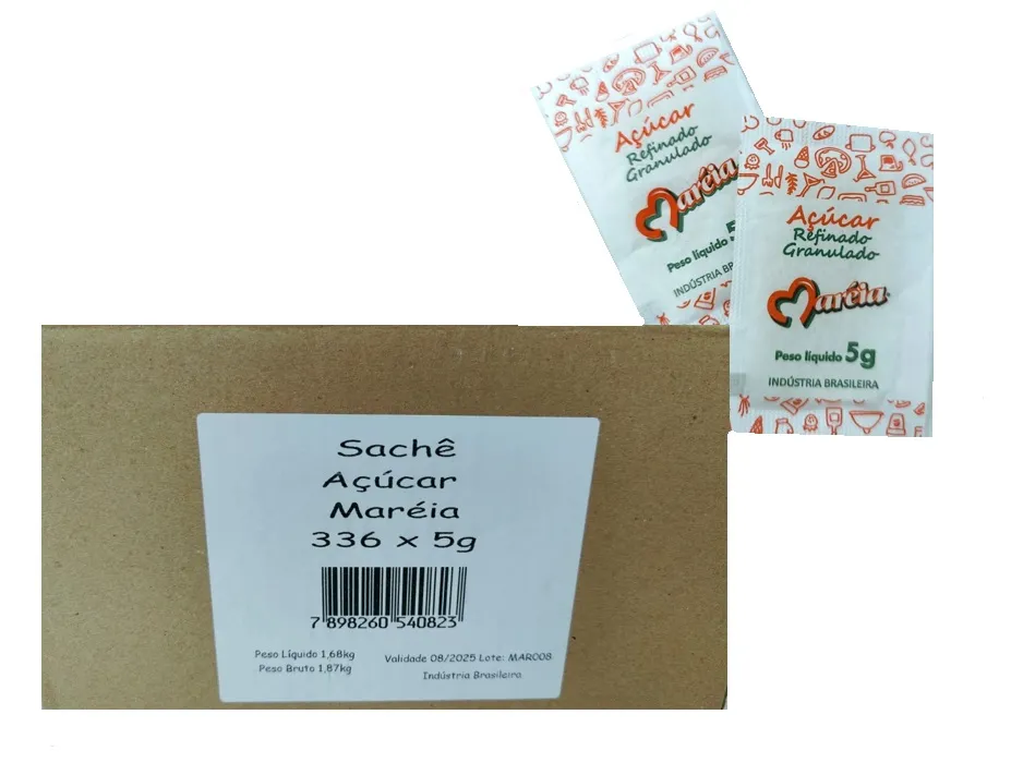 Embalagens Molena - Açucar sachê Mareia - 336X5G
