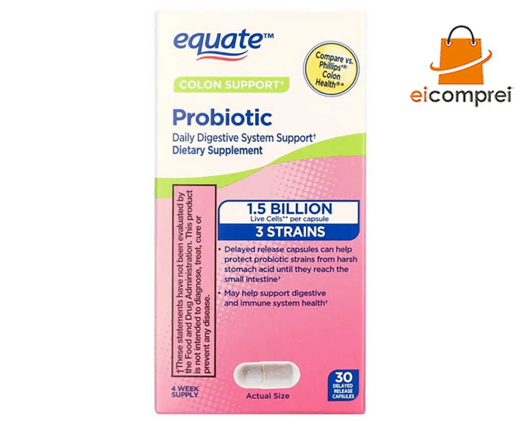 EiComprei - Equate Probiotic Colon Support 1.5 Billion 3 Strains C/30uni
